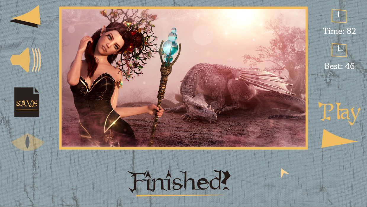 Dragons & Girls Puzzle | HTML5 Construct Game by TwistedByArt | CodeCanyon